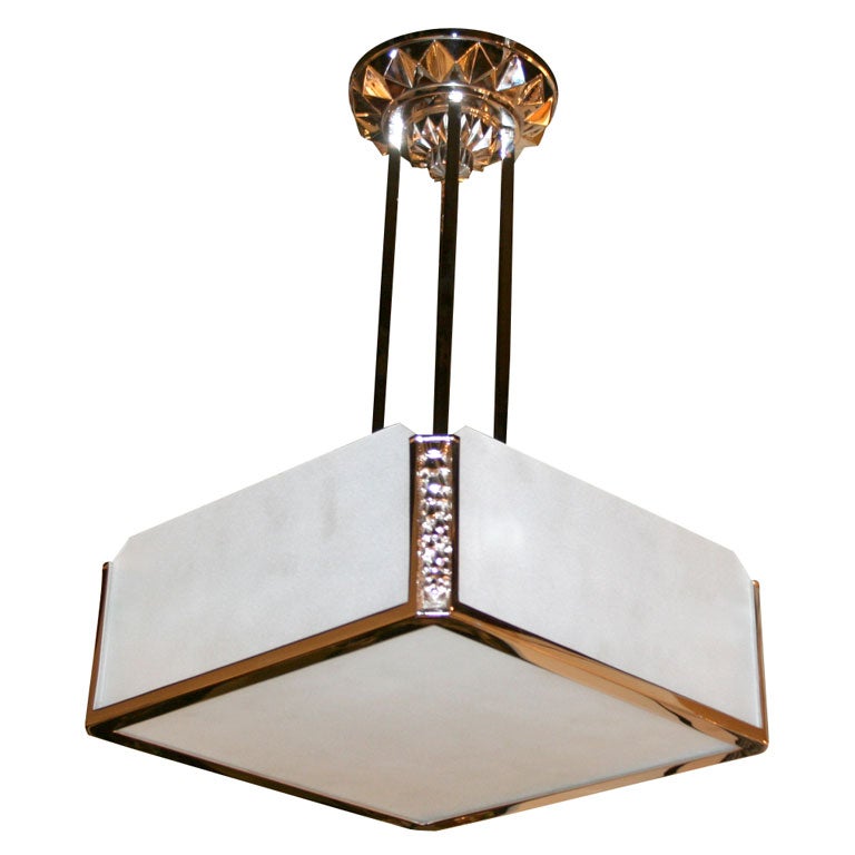 Art Deco Light Fixture with Skyscraper Style Canopy at 1stDibs