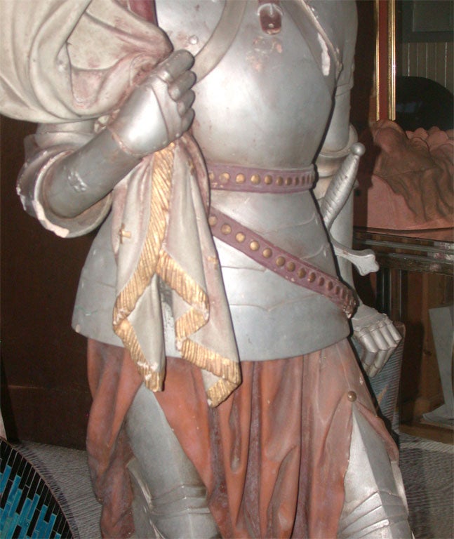 Joan of Arc Polychromed Life Size Statue with Glass Eyes at 1stDibs ...