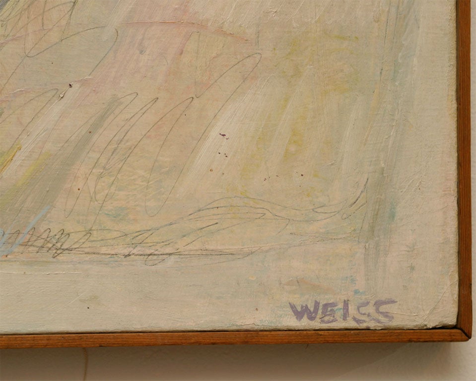 Pastel Abstract Oil on Canvas by Helene Weiss at 1stDibs