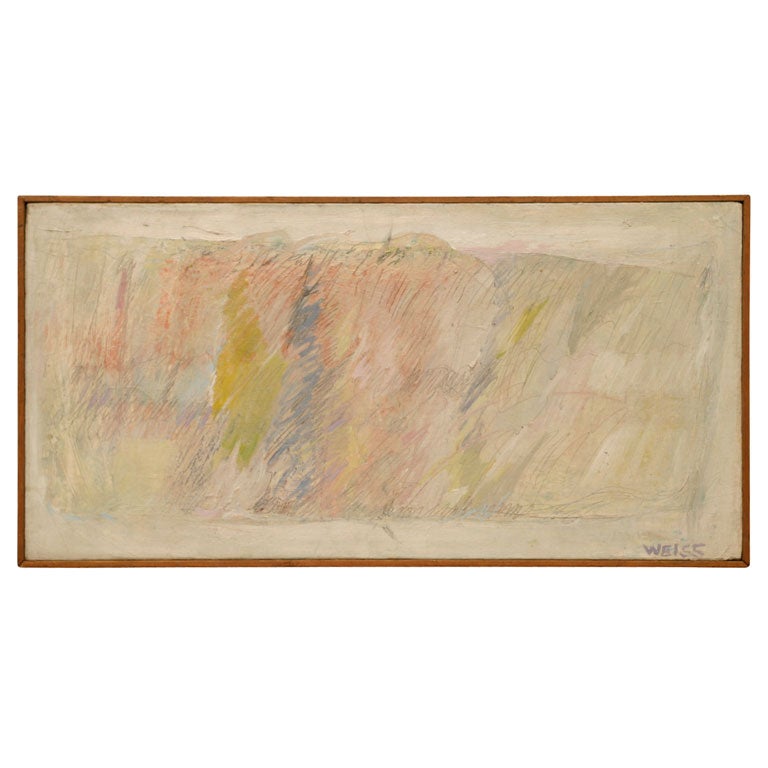 Pastel Abstract Oil on Canvas by Helene Weiss at 1stDibs