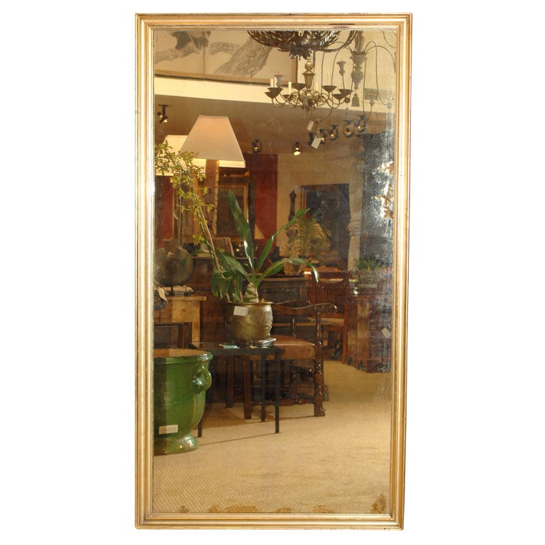 Large and Simple Silver Gilt Mirror at 1stDibs