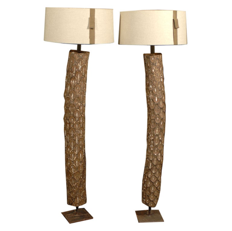 Pair of Tall Floor Lamps at 1stDibs