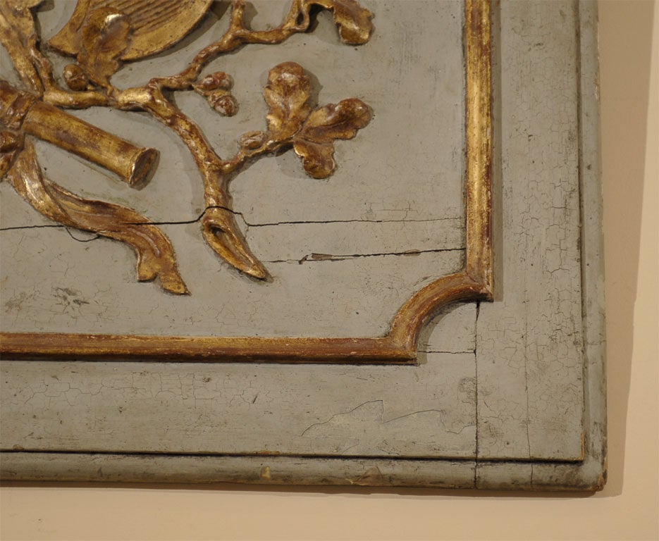 French Parcel-Gilt and Painted Decorative wall panel, c. 1780 at 1stDibs