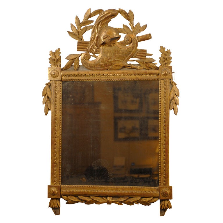 Louis XVI Giltwood Mirror with Crest, circa 1780 For Sale at 1stDibs