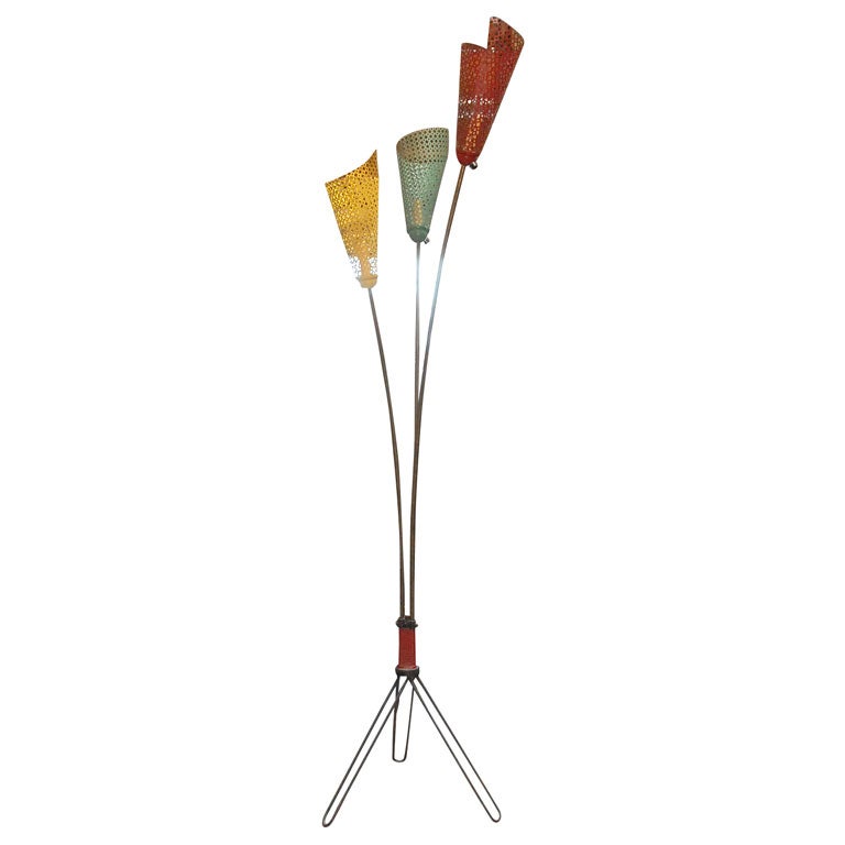 Tri Color Floor Lamp by Martegot at 1stDibs
