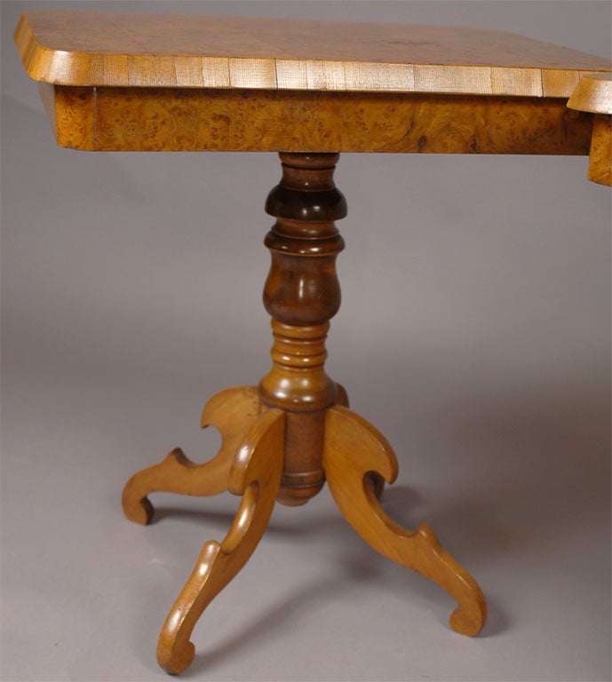 Pair of Russian Side Tables in Burled Elm, c. 1840 at 1stDibs