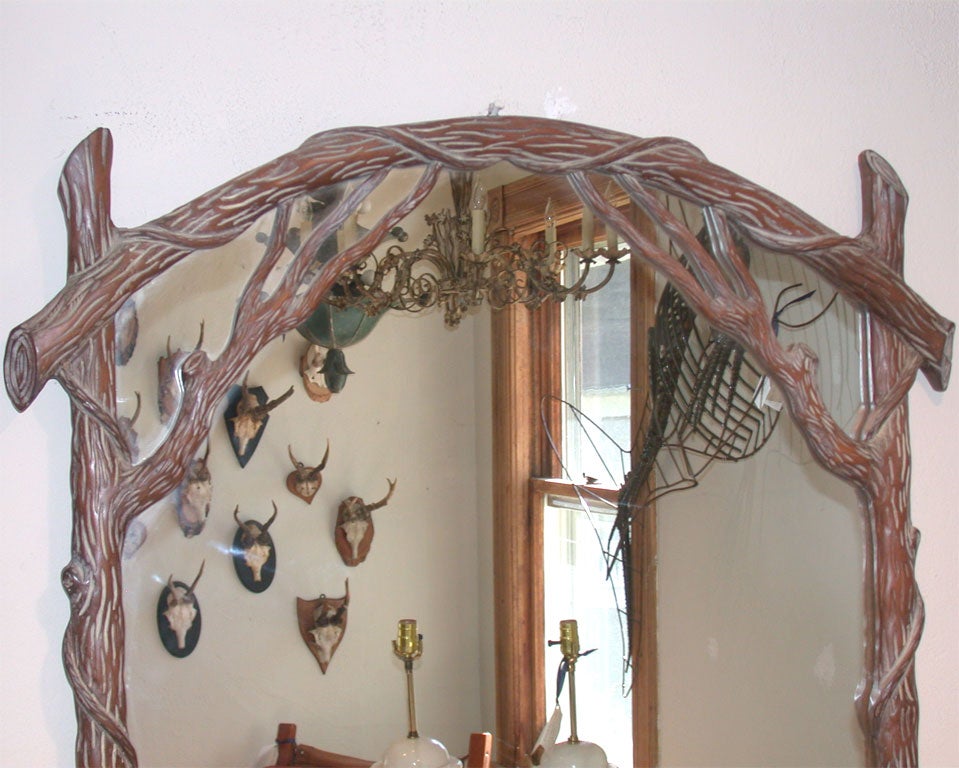 Carved Branch Frame Mirror at 1stDibs