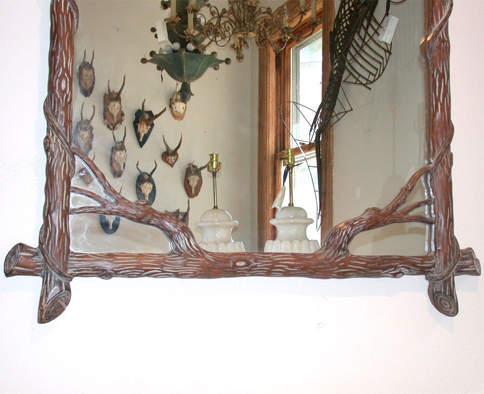 Carved Branch Frame Mirror at 1stDibs