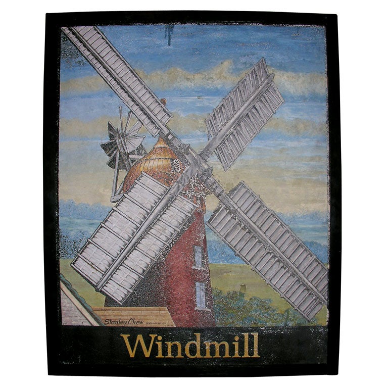 Painted Pub Sign for "Windmill" Pub by Stanley Chew at 1stDibs