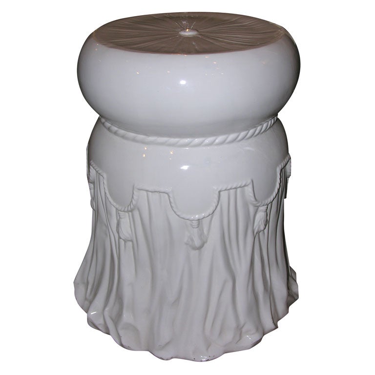 Italian Glazed Ceramic Tassle Table/Stool at 1stDibs