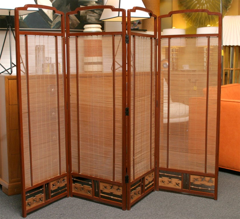 Antique Lacquered and Woven Bamboo Screen Japan at 1stDibs | bamboo ...