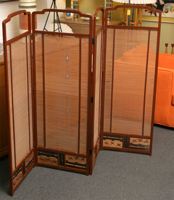 Antique Lacquered and Woven Bamboo Screen Japan at 1stDibs | bamboo ...