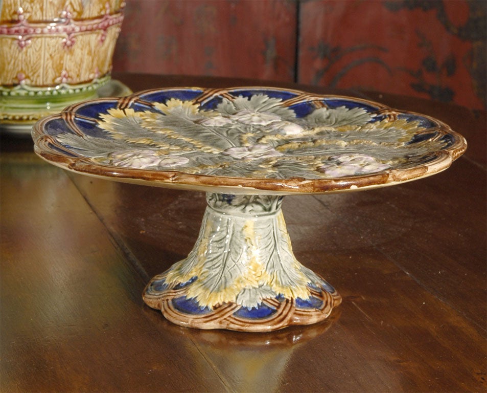 19th C. Majolica Tazza at 1stDibs