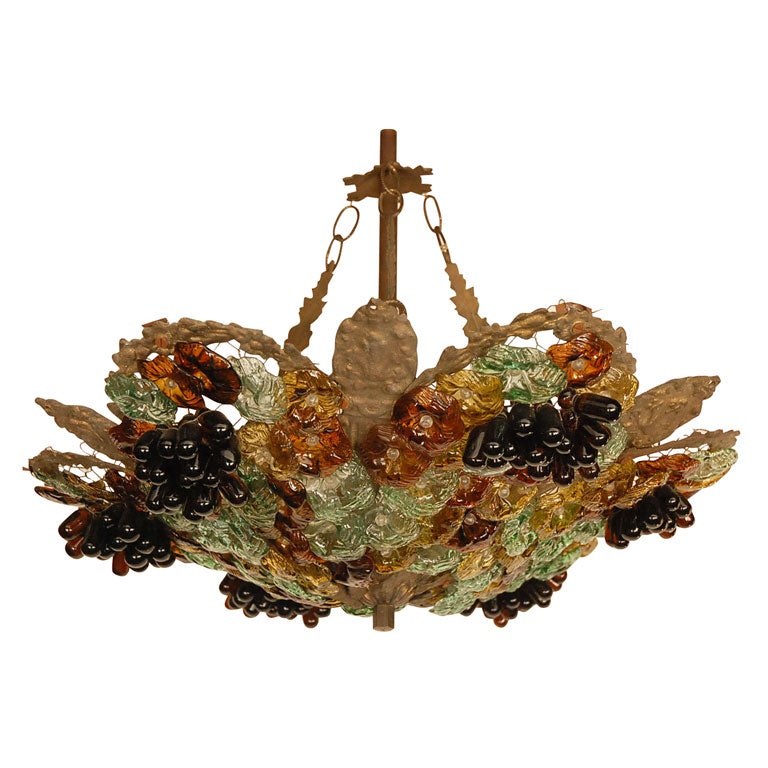Glass chandelier with grapes motifs at 1stDibs