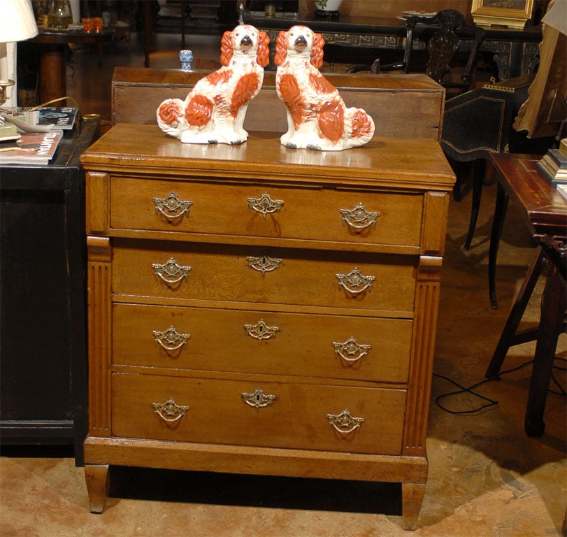Pair of 19th C. Large Red Fantail Staffordshire Dogs at 1stDibs