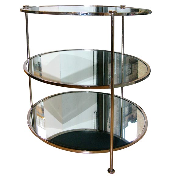 Mid-Century Three Tiered Round Table at 1stDibs