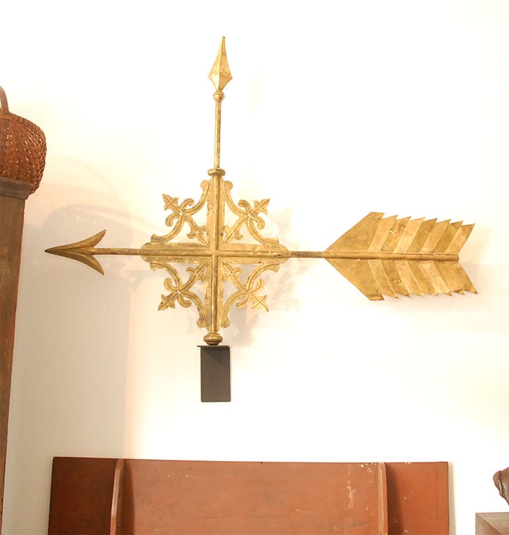 19th C. Rare Oversize Original Gilded Banner Weathervane at 1stDibs ...