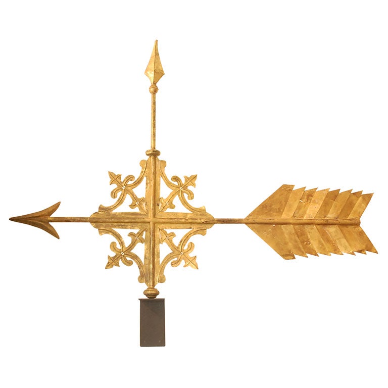 19th C. Rare Oversize Original Gilded Banner Weathervane at 1stDibs ...