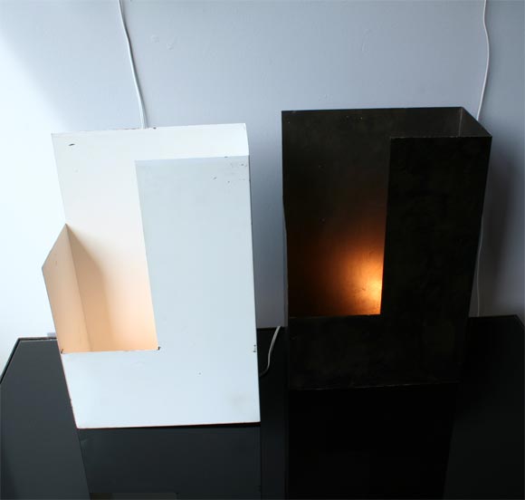 Pair of Italian Architectural Minimalist Floor or Table Lights For Sale ...