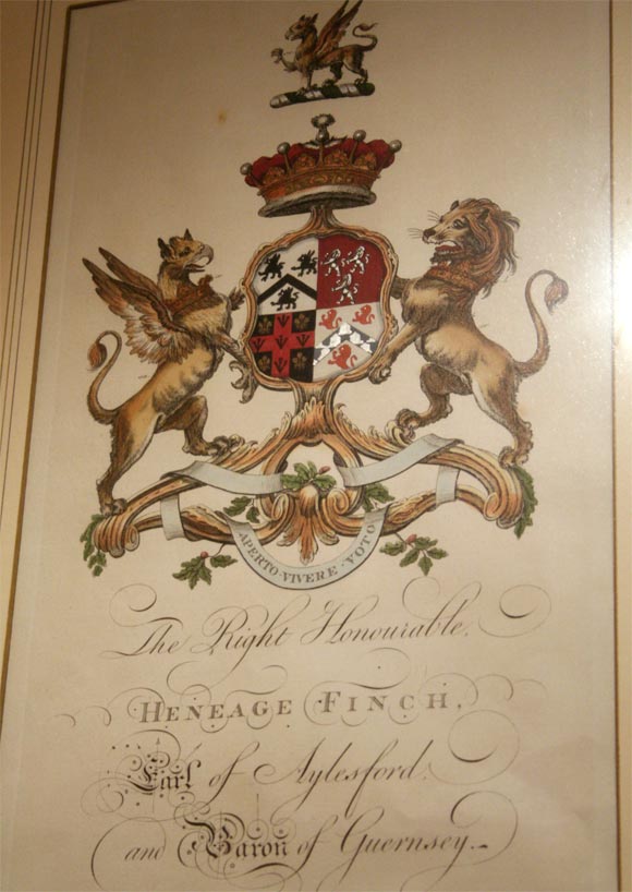 Three English Hand Colored Armorial Engravings. at 1stDibs
