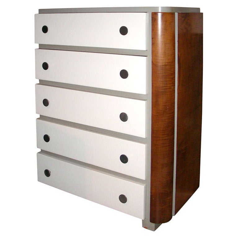 American Art Deco chest of drawer by Sykes of Buffalo NY at 1stDibs