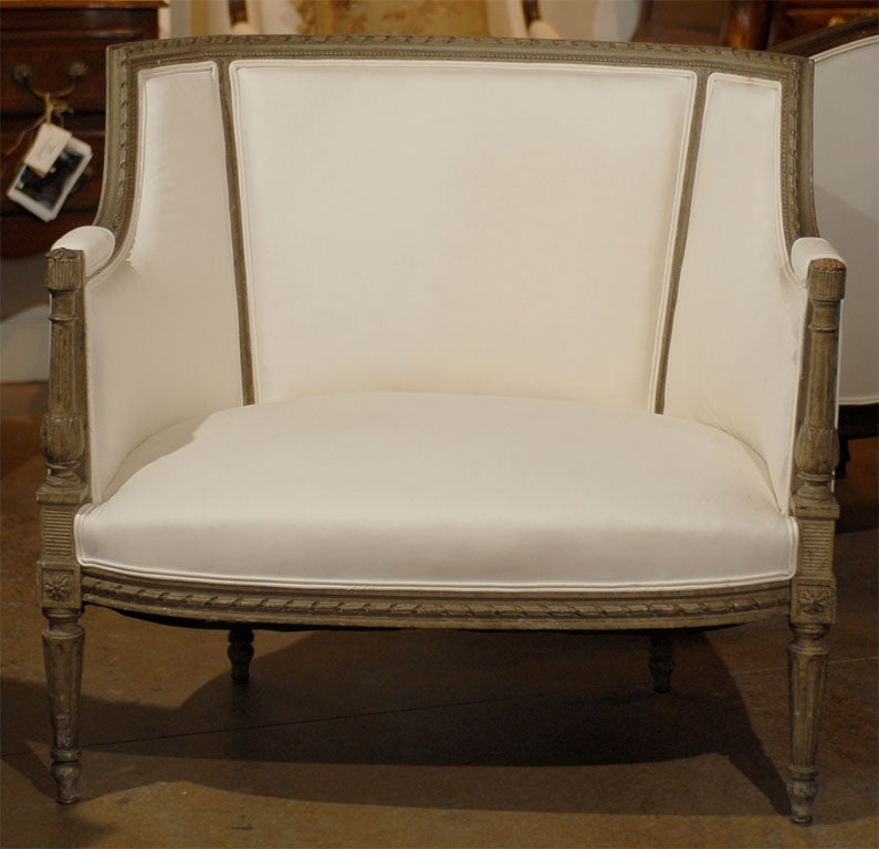 19th Century French Painted Directoire Style Marquise Chair at 1stDibs