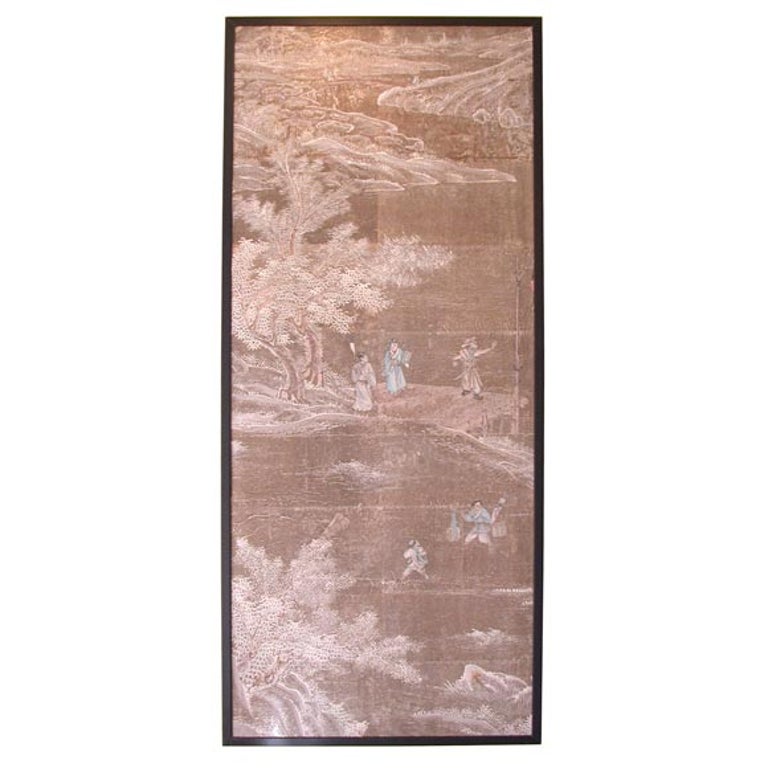 Framed Hand -Painted Wallpaper Panel at 1stDibs
