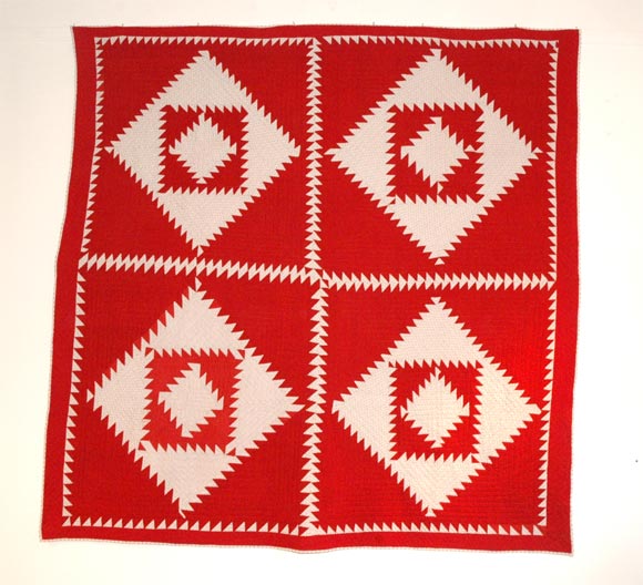 19THC RARE MULTI SAWTOOTH DIAMOND IN SQUARES FROM PENNSYLVANIA at 1stDibs