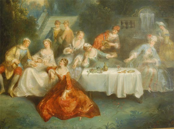 Grand Scale French Picnic Painting at 1stDibs