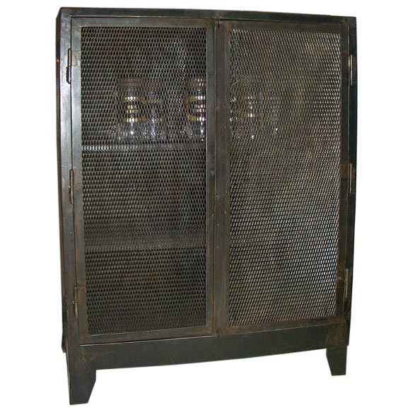 French Steel Mesh Front Cabinet at 1stDibs
