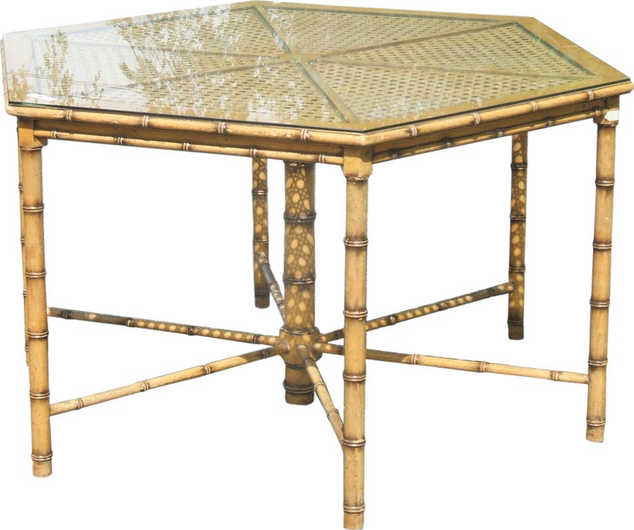 Six Sided Bamboo Table at 1stDibs