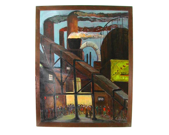 Industrial Oil Painting at 1stDibs