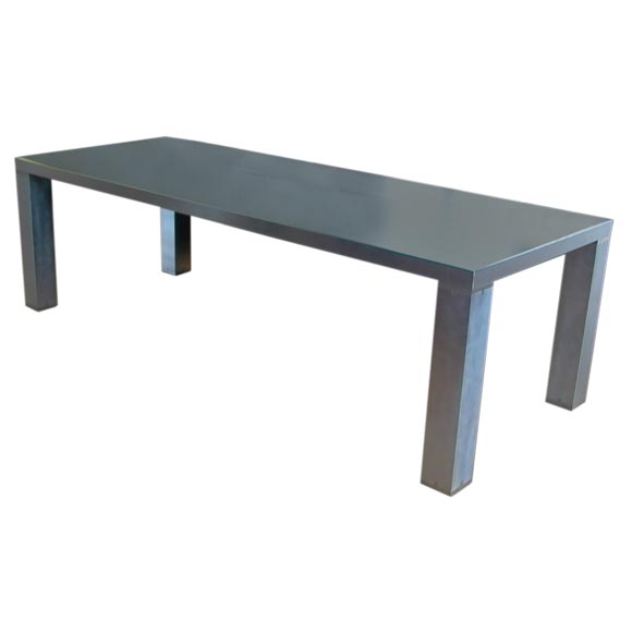 Large Silver Leafed Modern Table at 1stDibs