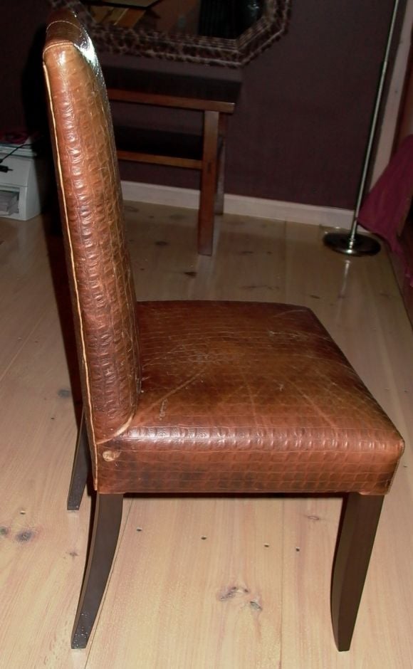Faux Alligator Leather Chair at 1stDibs
