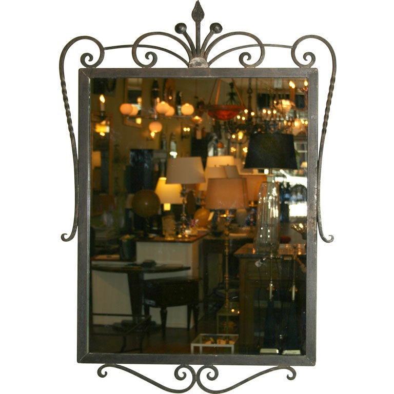 Iron Scroll Mirror at 1stDibs