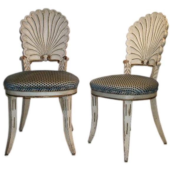 Set of Italian Shell-Back Dining Chairs at 1stDibs