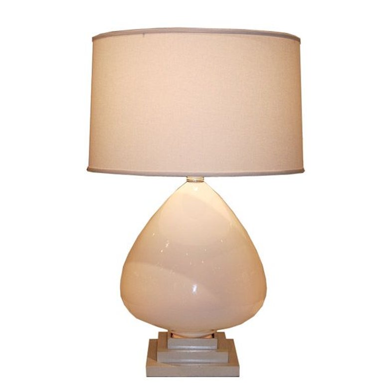 White Glass Lamp at 1stDibs