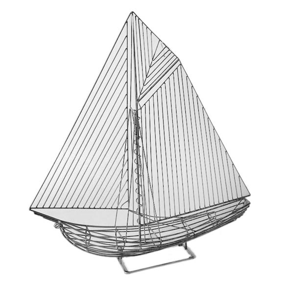 Single Mast Sailboat Sculpture at 1stDibs