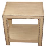Faux Straw Side Table with Shelf at 1stDibs