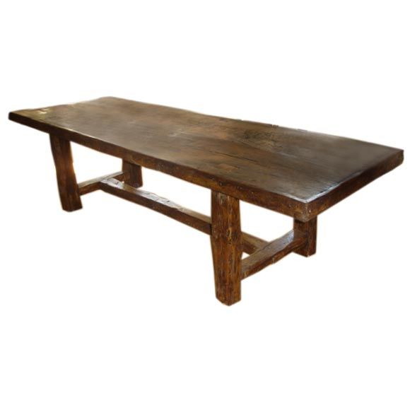 Oak Plank Dining Table at 1stDibs