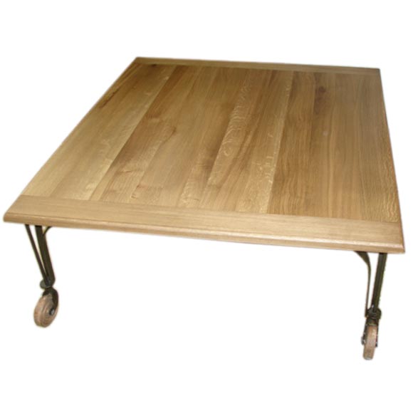 Coffee Table on Casters at 1stDibs