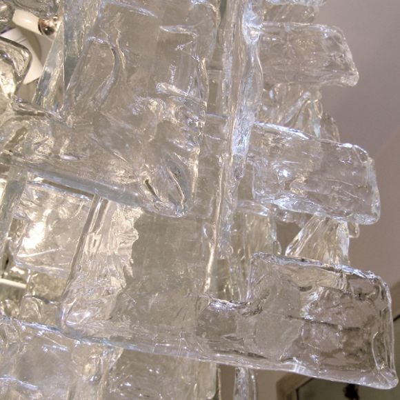 Large Mazzega Chandelier / Interlocking Glass C Shapes For Sale at 1stDibs