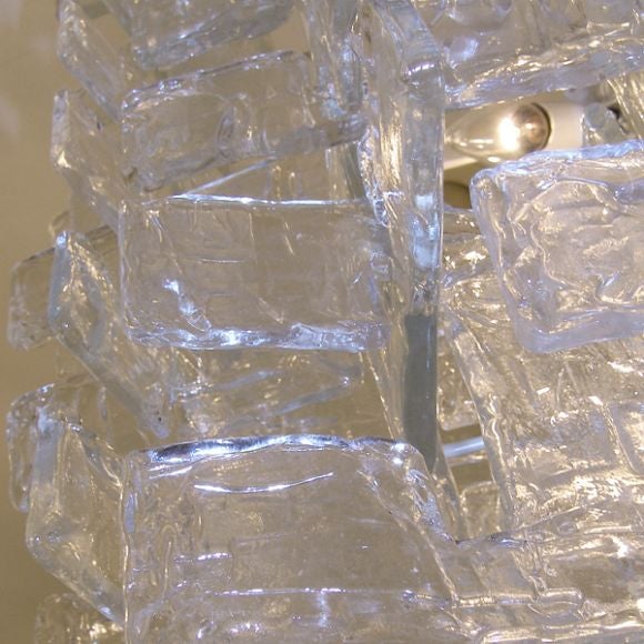 Large Mazzega Chandelier / Interlocking Glass C Shapes For Sale at 1stDibs
