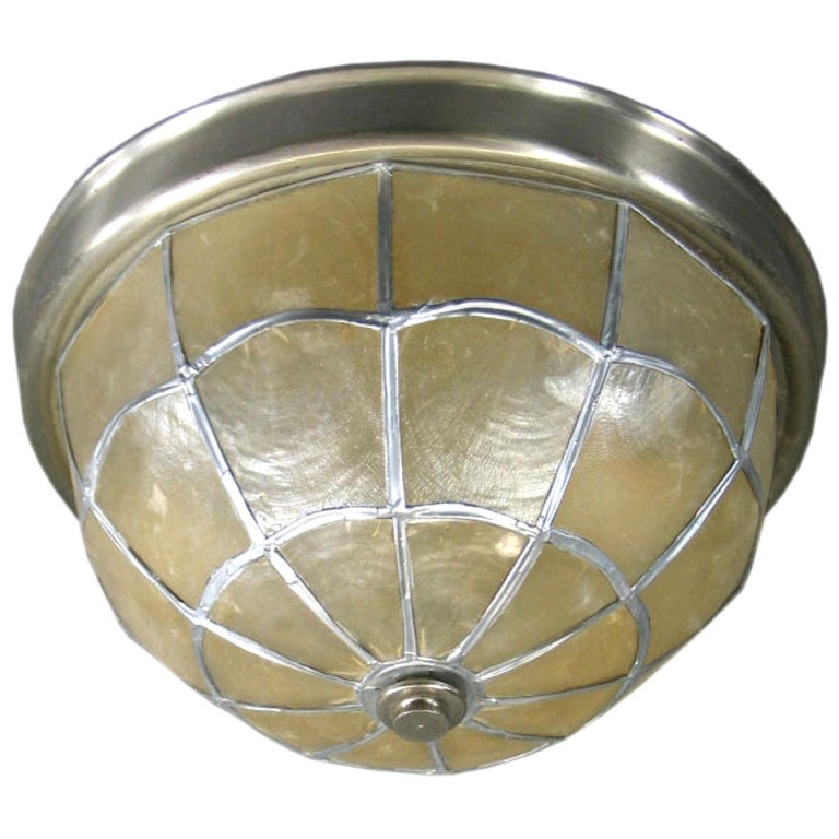 Leaded Capiz Shell Flush Mount(2 available) at 1stDibs