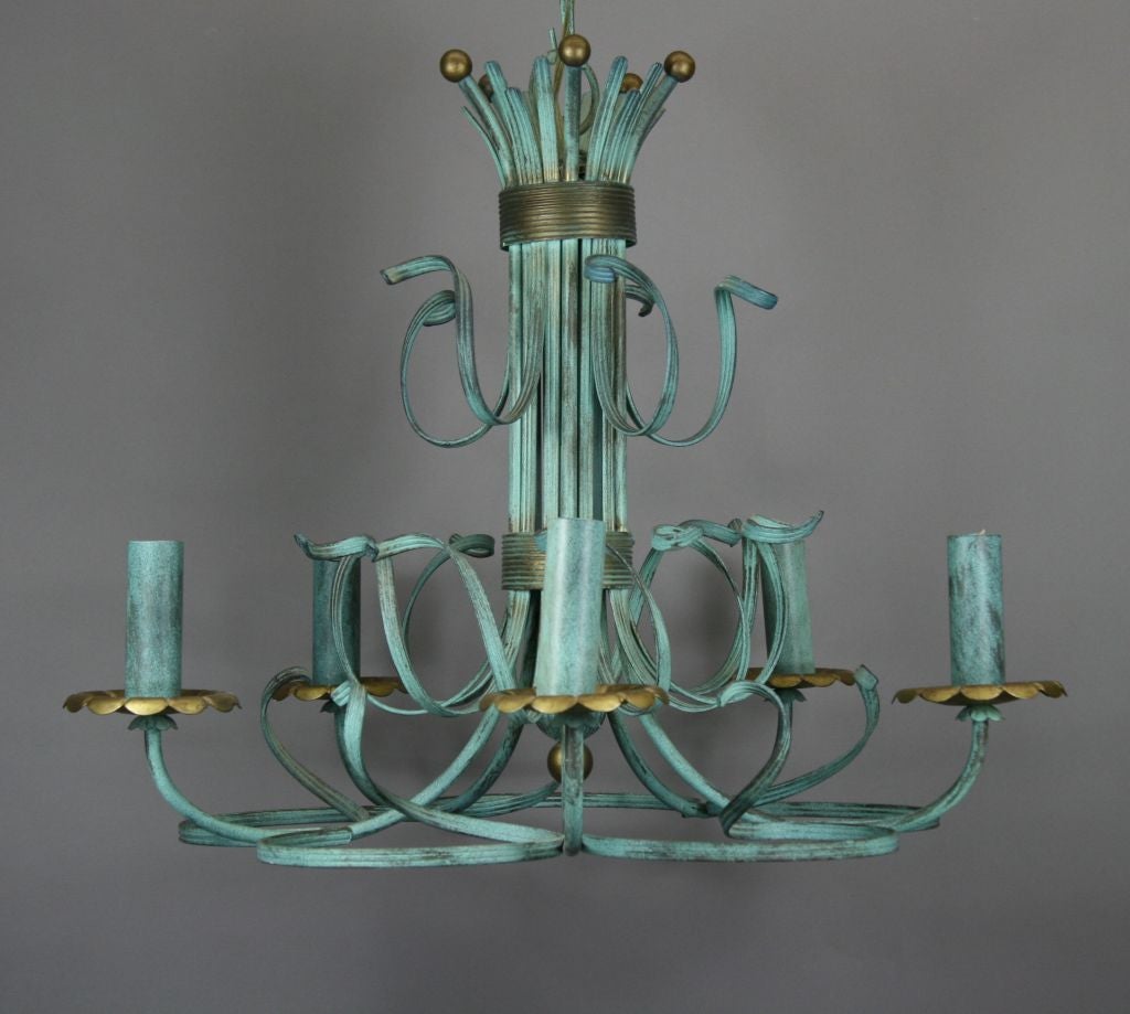 Verdigris Chandelier at 1stDibs | candleabra verdigris glass, wildlife ...