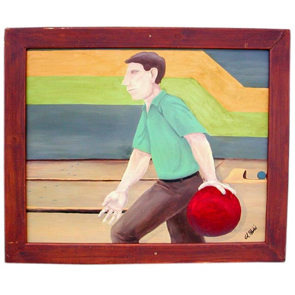 Folk Art Bowler at 1stDibs