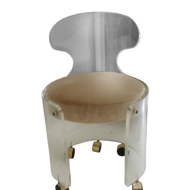 Lucite Vanity chair at 1stDibs