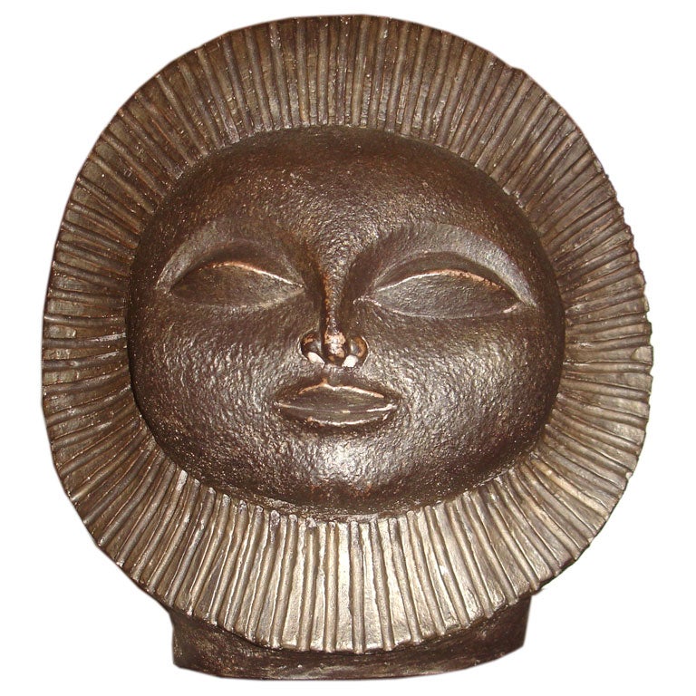 Austin Sculpture Sun Face - For Sale on 1stDibs