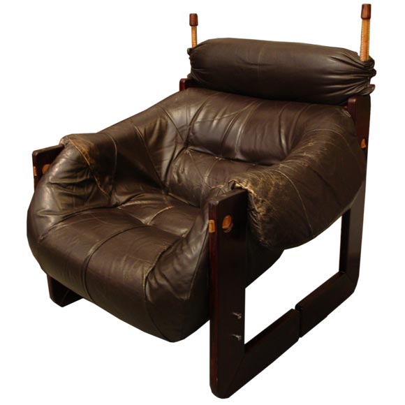 Brazilian Rosewood and leather chair by Benjamin Lafer at 1stDibs