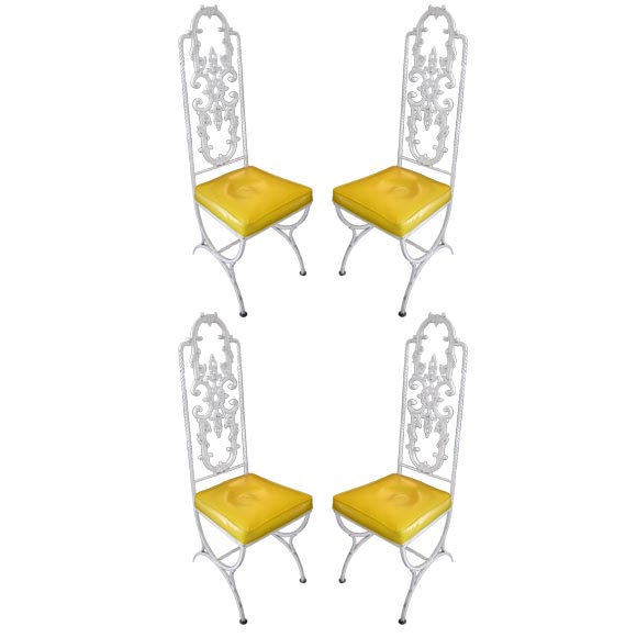Set four iron chairs at 1stDibs